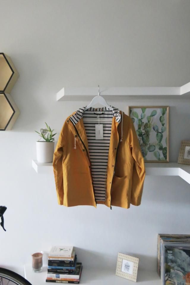Stripes Panel Snap Button Hooded Jacket MUSTARD: Jackets & Coats M | ZAFUL