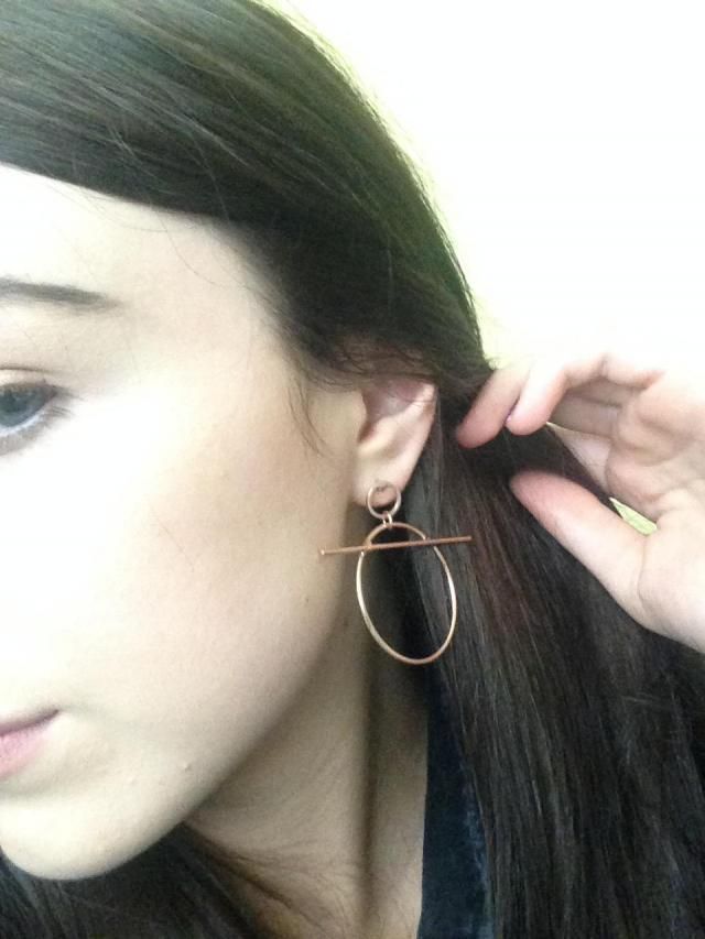 Circle Bar Drop Earrings GOLDEN: Earrings | ZAFUL