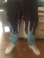 Fire Flame Print Elastic Waist Graphic Sweatpants In LIGHT GREEN ...