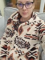 ZAFUL Women's Hooded Ethnic Style Pockets Long Tribal Geo Aztec Printed ...