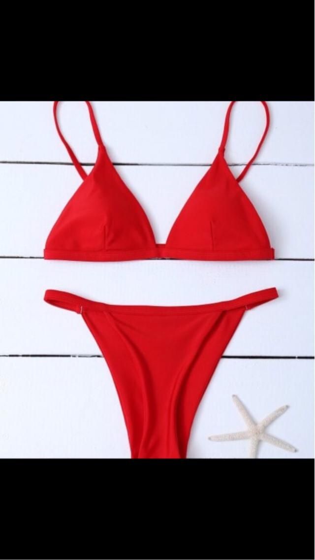 18 Off 2019 Padded Back Tied Bikini Swimwear In Red Zaful